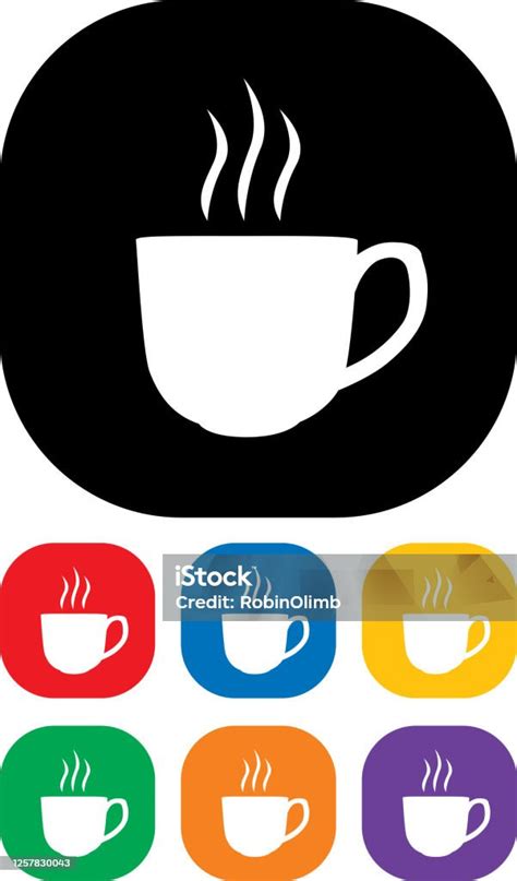 Coffee Mugicon Set Stock Illustration Download Image Now Afternoon