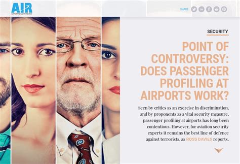 Point Of Controversy Does Passenger Profiling At Airports Work Airport Industry Review