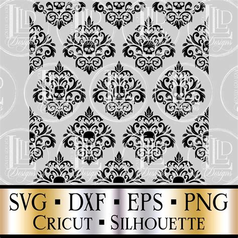 Deadly Skull Damask Seamless Pattern Baroque Vintage Victorian