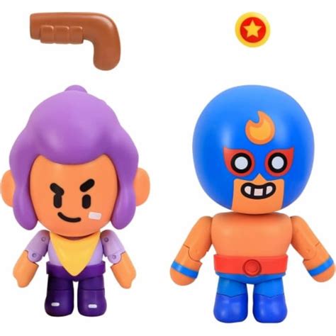 Brawl Stars Shelly And El Primo Action Figures Blaster Wrestler Brawler