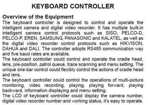 Cctv Camera Ptz Keyboard Controller Lcd Screen