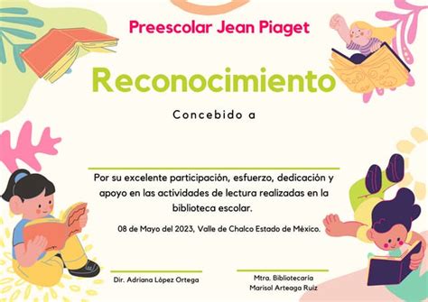 Diploma De Lectura Para Niños Lectores De Biblioteca Pdf