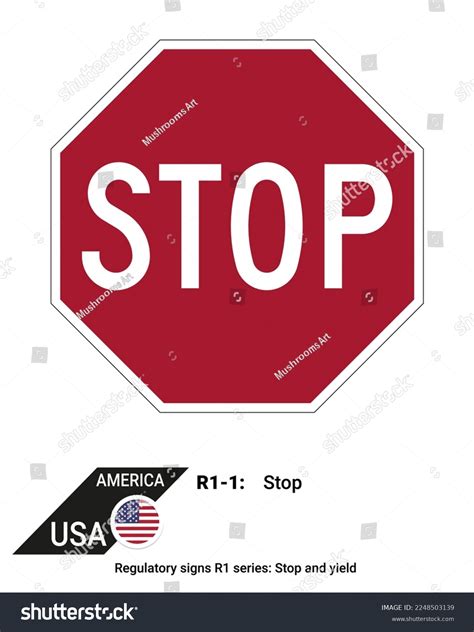 Stop Sign R1 Series Stop Yield Stock Vector Royalty Free 2248503139