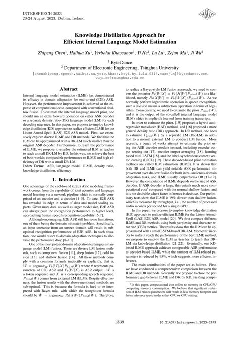Pdf Knowledge Distillation Approach For Efficient Internal Language