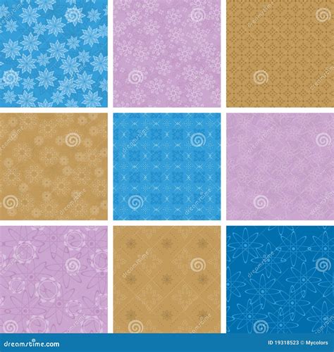 Set Of Vector Light Seamless Pattern Stock Vector Illustration Of