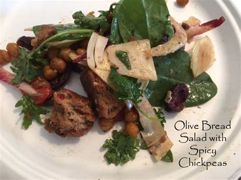 Olive Bread Salad With Spicy Chickpeas Tastingspoons