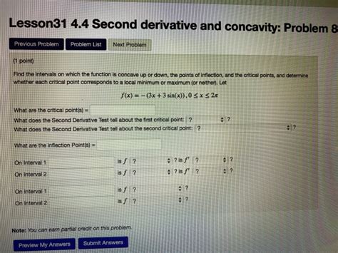 Solved 207 Lesson3144 Secondderivative And Concavity 12