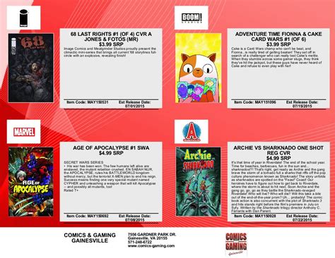 Comics And Gaming Here Are All Of The New 1 Releases That Facebook