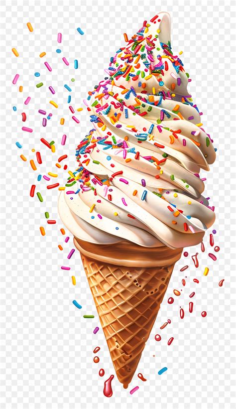 Ice Cream Sprinkles Vanilla Ice Cream Cone With Sprinkles Png