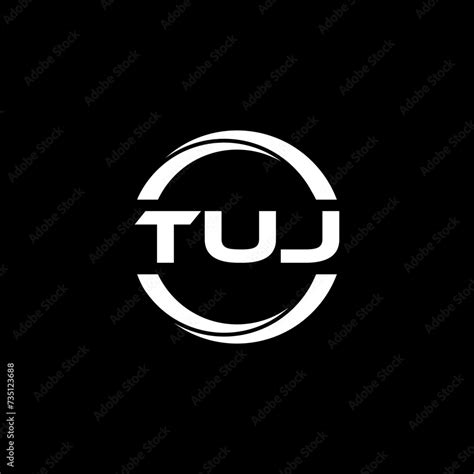 Tuj Letter Logo Design With Black Background In Illustrator Cube Logo Vector Logo Modern