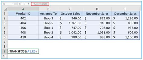 How To Use Transpose In Excel