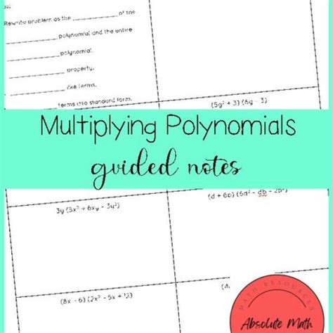 Multiplying Polynomials Guided Notes Classful