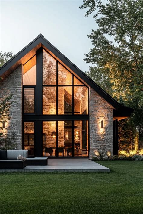 Modern Stone Barn With Large Windows And Lush Lawn Get Ready For A Wild Tour Where Rustic Meets