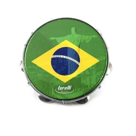 Pandeiro Torelli 10″ Brasil Corcovado Corpo Azul Tp352az Rossi