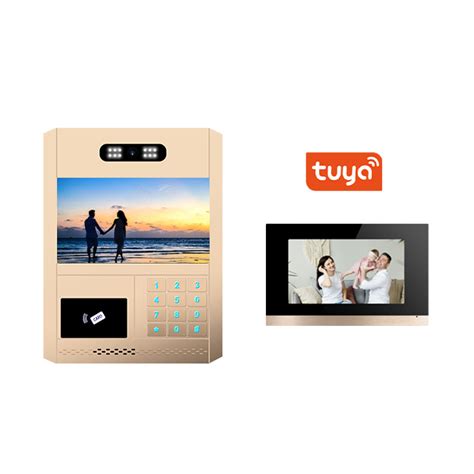 Tuya App 10 Inch Intercom Key Button Face Recognition Video Intercom System For Multi Apartments