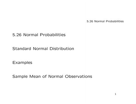 526 Normal Probabilities Standard Normal Distribution Examples