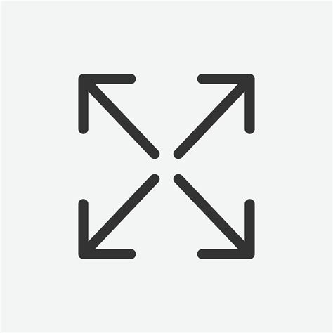 Expand Vector Icon Black Expand Icon Arrow Size Linear Icon Vector