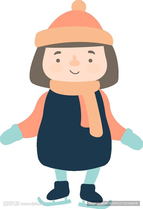 滑冰的可爱小女孩设计图图片素材其他设计图库昵图网
