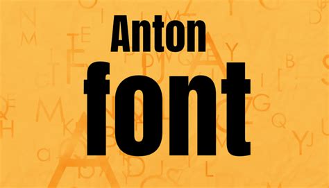 Anton Typeface All Free Fonts