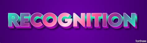 Recognition Purple Green And Pink 3d Text Effect Generator