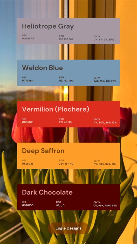 5 Color Pallet Covers Tulip Aesthetic Themed 🌷 Nel 2025 Palette Dei