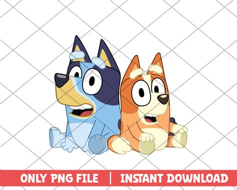 Bluey And Bingo Sit Cartoon Png Svg Files For Cricut