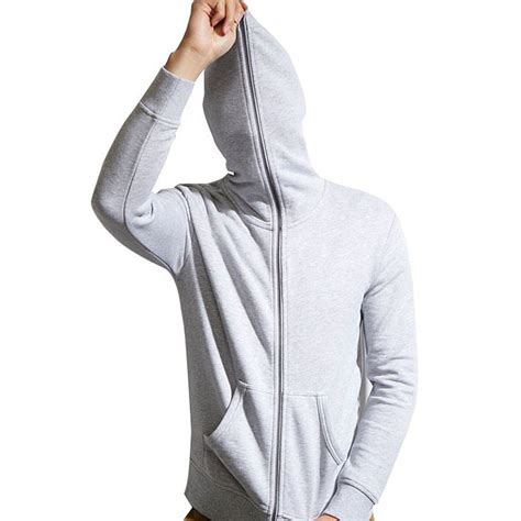 Custom Logo White Men Zipper Hoody Sweatshirt Fashion Casual Hip Hop