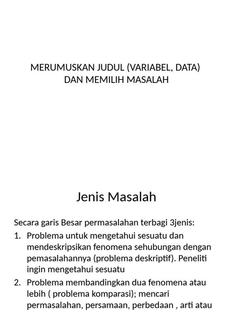 Variabel Dan Merumuskan Judul Datapptx Pdf