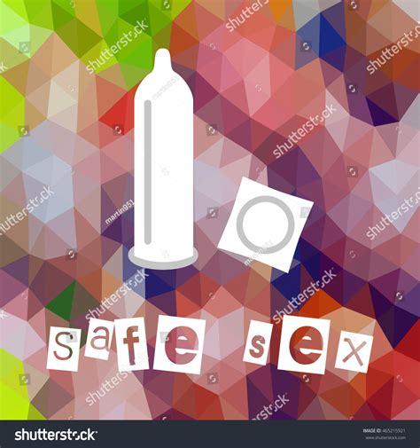 Safe Sex Theme Symbols Low Polygon Stock Vector Royalty Free