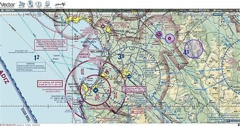 Sectional For Monterey Bay With Mbnms Airspace Restriction Areas