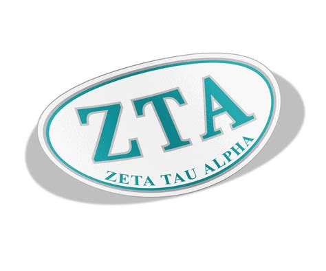 Zeta Tau Alpha Zeta Tau Alpha Greek Letter Oval Decal — Greeku