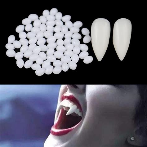 Buy Resin Vampire Teeth Fangs Props Teeth Plus Solid Glue Cosplay Party