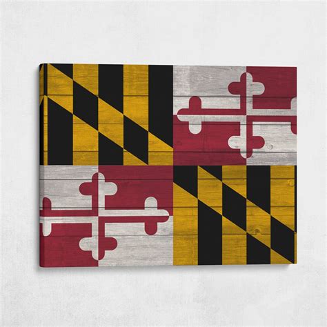 13th Brand Art Wood Maryland State Flag 1 5 Inch Thick Gallery