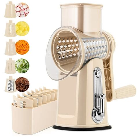 Automatic Rotary Grater Stainless Steel Vegetable Cheese Nut Shredder