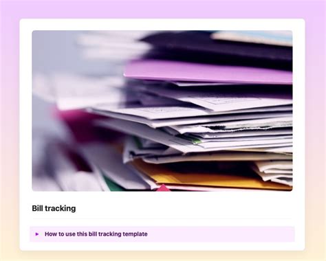 Bill Tracking Free Template Craft