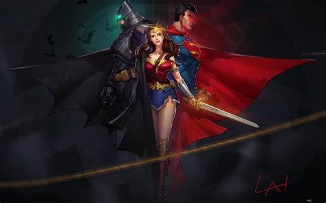 Justice League Heroes Fanart Wonder Woman Batman And Superman 2k