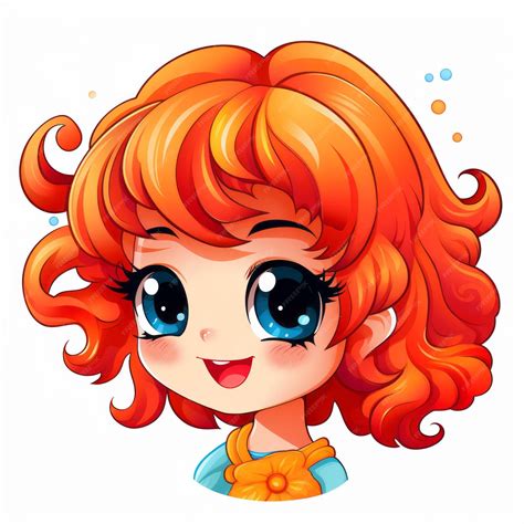 Premium Ai Image A Cartoon Girl With Orange Hair And Blue Eyes