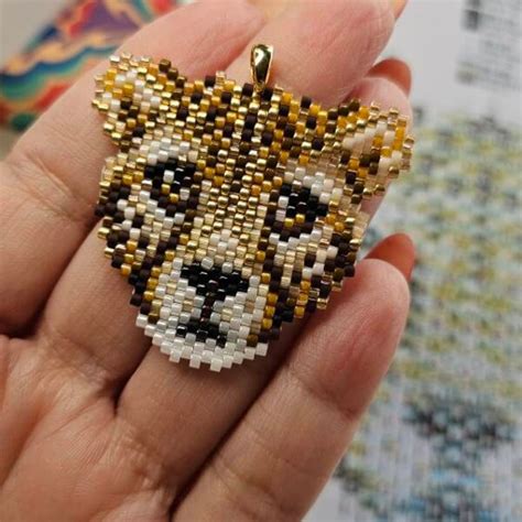 Pdf Pattern Pitbull Peyotebrick Stitch Seed Bead Pendantbrooch Etsy