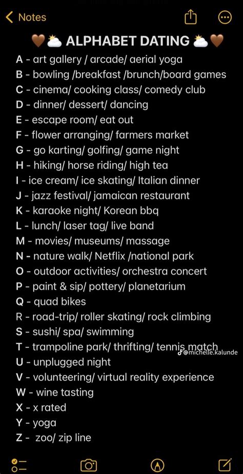 Creative Date Ideas For Alphabet Dating