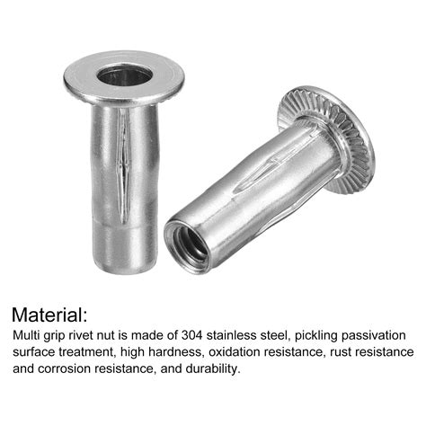 1 4 20 Rivet Nut Uxcell 50pcs Ulti Grip Rivet Nut 4 Flat Head Carbon