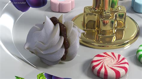 3d White Meringue Kisses With Chocolate Filling Model Turbosquid 2223956