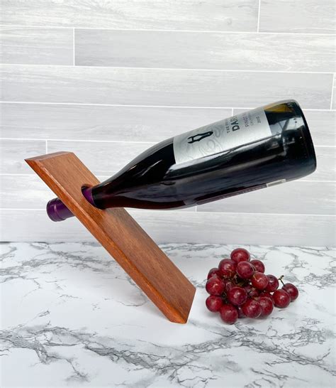 Solid Wood Wine Bottle Holder Etsy
