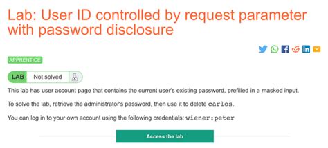 Portswiggers User Id Controlled By Request Parameter With Password Disclosure Walkthrough