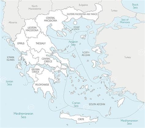 Vector Map Of Greece With Regions And Administrative Divisions And