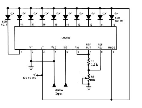 Audio Level Meter Vumeter Circuit Measuring And Test Circuit Circuit Diagram
