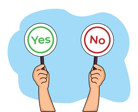 Hand Holding Signboard Yes Or No Symbol For Making Choice Or Voting