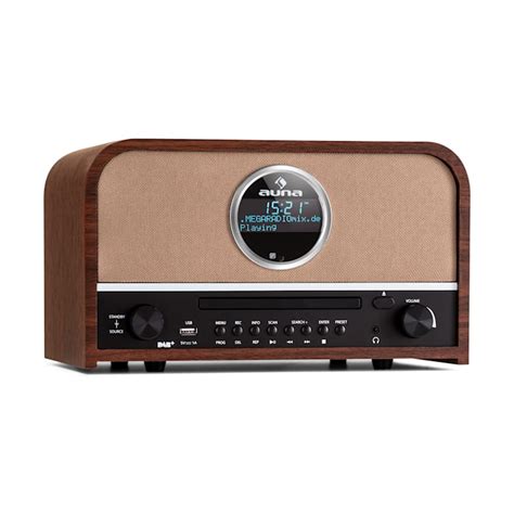 Auna Columbia Dab Radio 60 Watt Cd Player Dabfm Tuner Bluetooth Mahogany