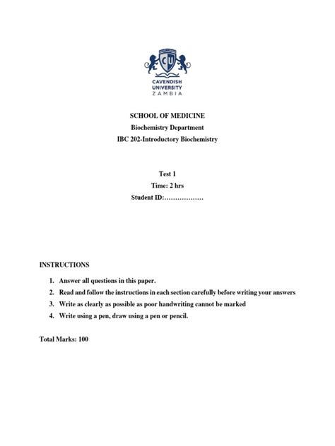 Ibc 202 Test 1 2019 Pdf Buffer Solution Chromatography