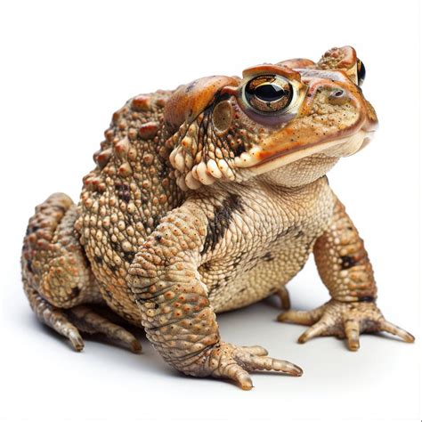 Detailed Macro Shot Of A Large Toad Showcasing Its Textured Skin