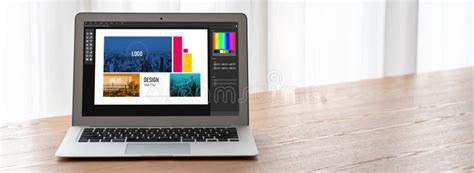 Graphic Designer Software For Modern Design Of Web Page And Commercial Ads Stock Illustration